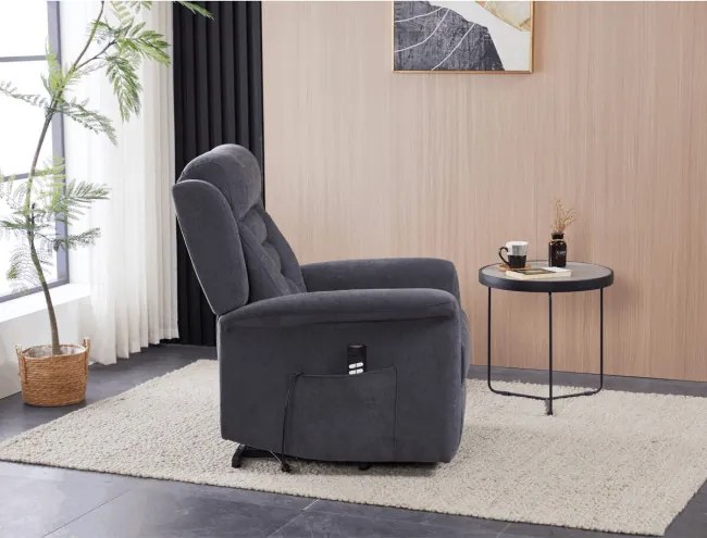 Polohovací křeslo šedé, elektrické TV-7072 GREY2