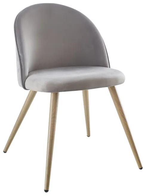 Jídelní židle LAMBDA — kov, sametový potah, šedá