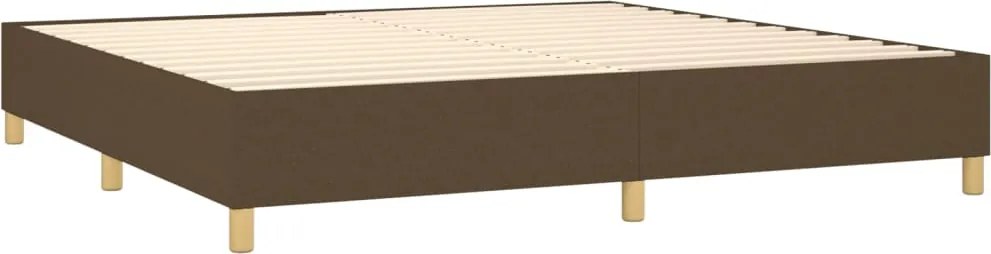 Box spring postel s matrací a LED tmavě hnědá 200x200 cm textil 3135784