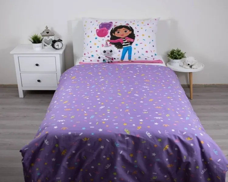 Jerry Fabrics Povlečení Gábinin kouzelný domek Confetti 140x200, 70x90 cm