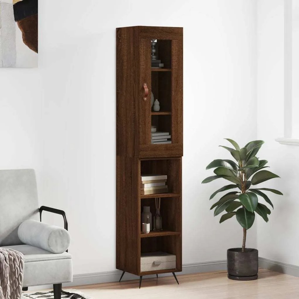 vidaXL Skříň highboard 34,5 x 34 x 180 cm kompozitní dřevo [3199337] Barva: dub sonoma