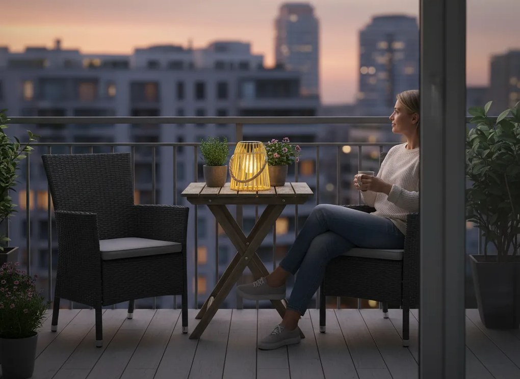Solární LED lucerna Sofian 18 cm žlutá