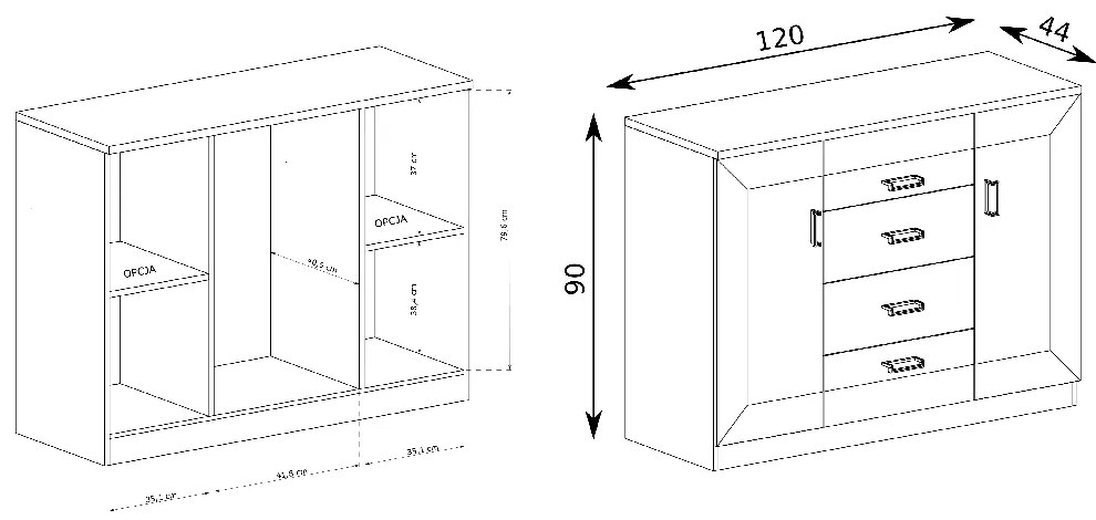 Tadeusz S - komoda T5 - dub stoletý