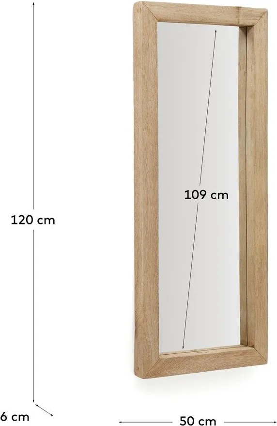 Nástěnné zrcadlo s dřevěným rámem 50x120 cm Maden – Kave Home