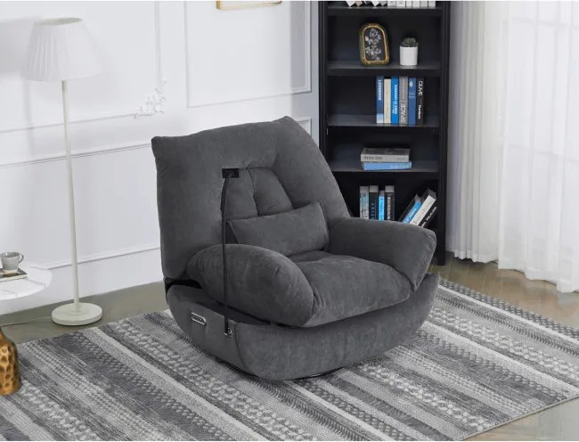Polohovací křeslo šedé, elektrické TV-7089 GREY2
