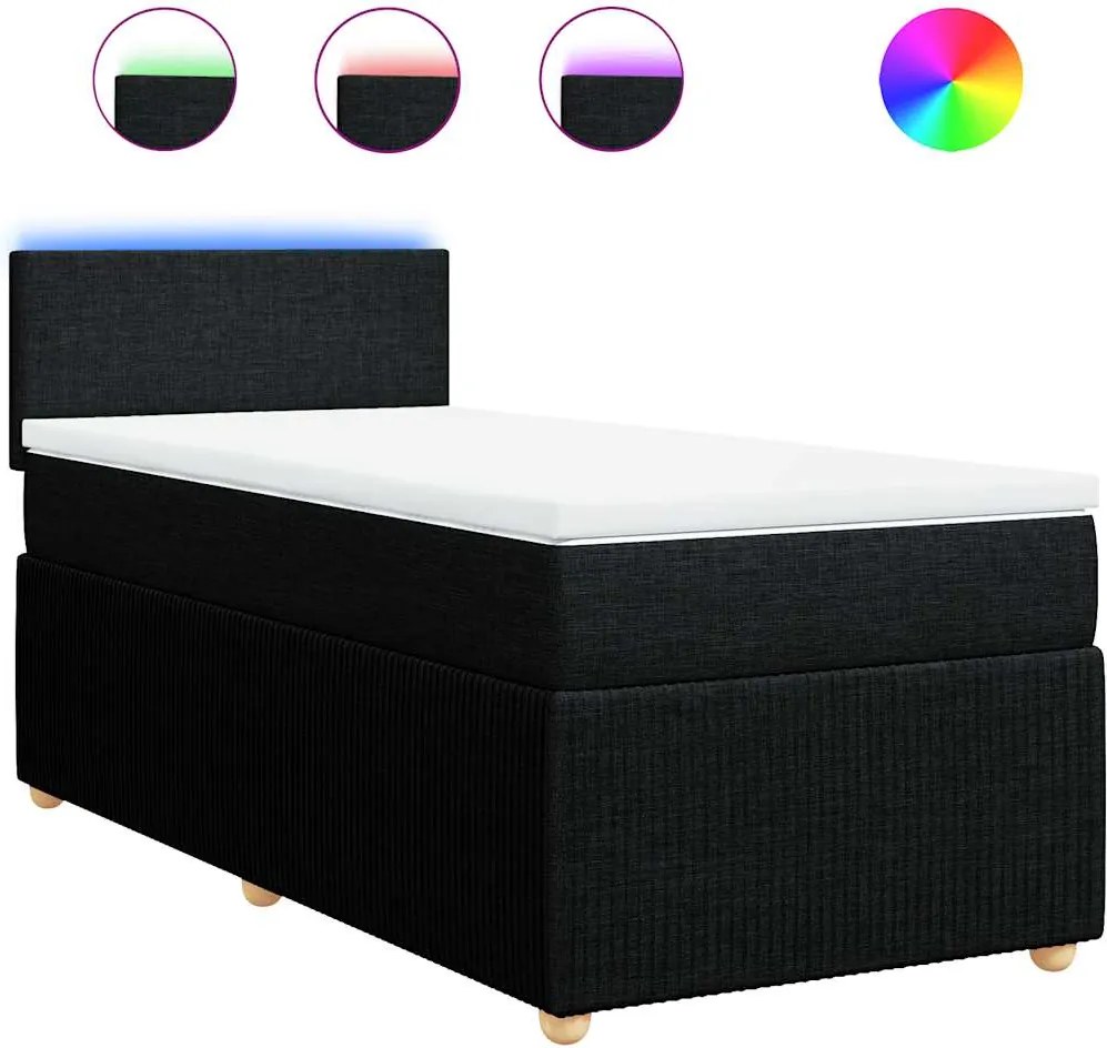 Box spring postel s matrací černá 100 x 200 cm textil 3289662