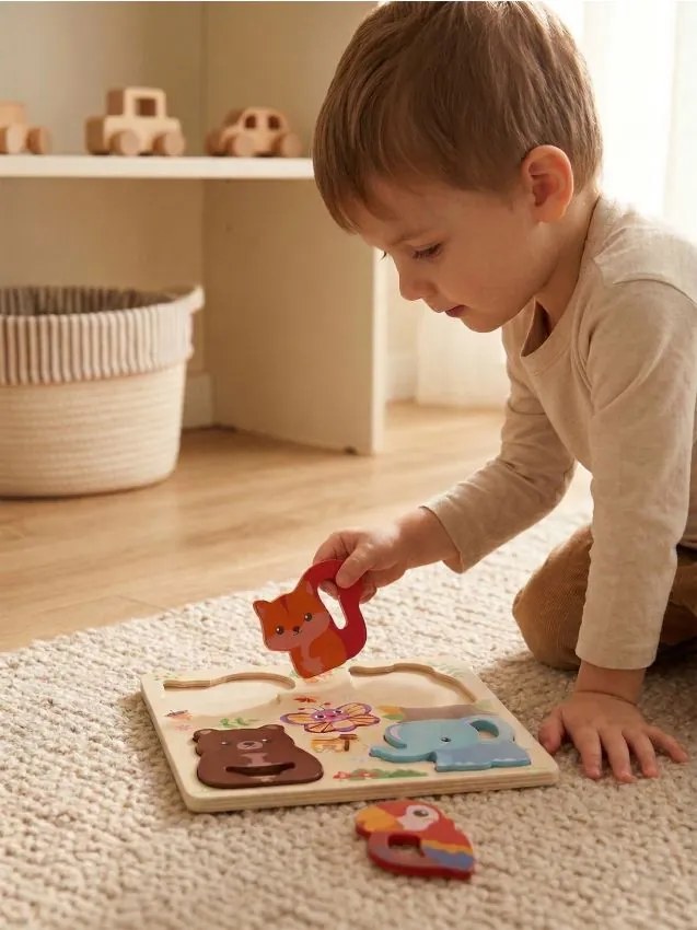 Sinsay - Dřevěné puzzle s motivem zvířat 5 ks - vícebarevná