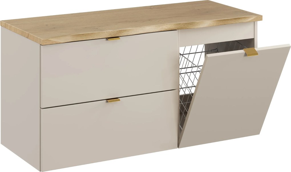 Comad Koupelnová skříňka pod deskové umyvadlo s košem na prádlo Dalia Cashmere 100 kašmír