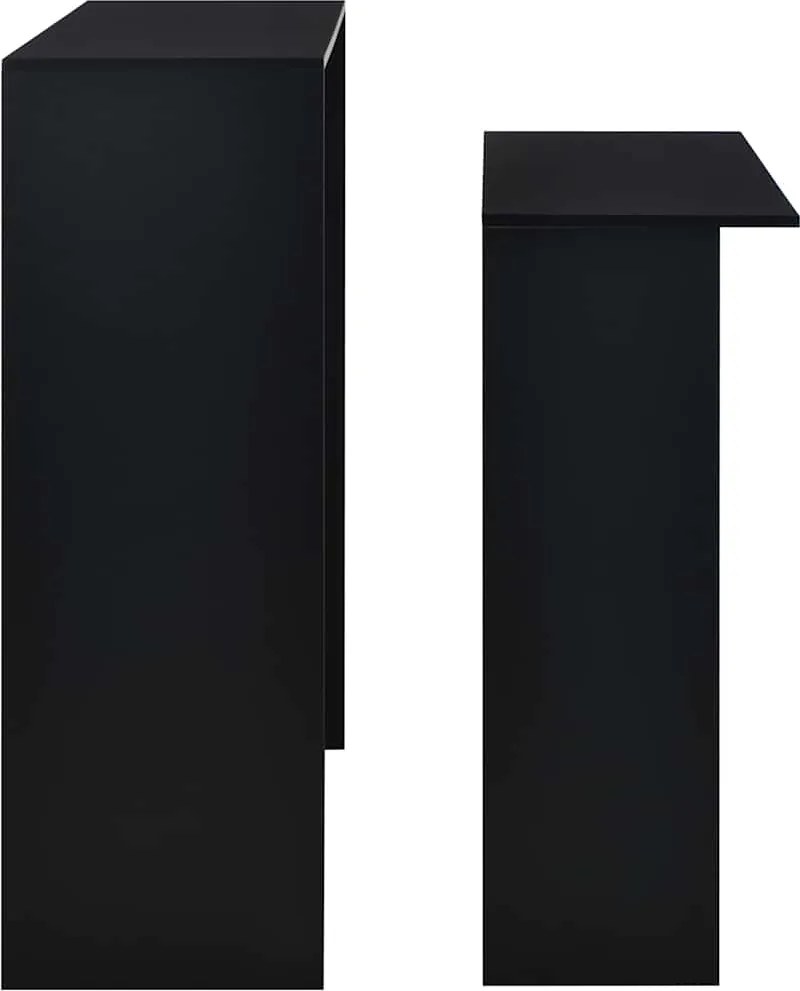 Barový stůl se 2 stolními deskami černý 130 x 40 x 120 cm 280218