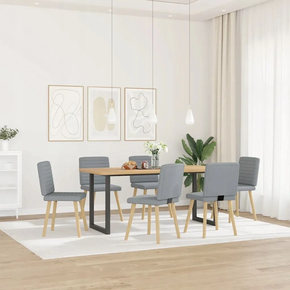 VidaXL Jídelní židle 6 ks světle šedé textil Šedá 3315544