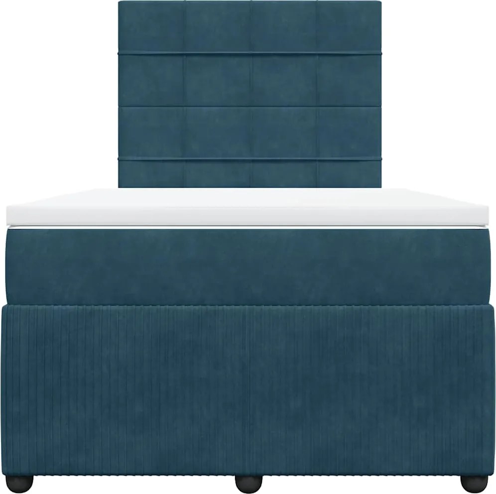 Box spring postel s matrací modrá 120 x 200 cm samet 3294614