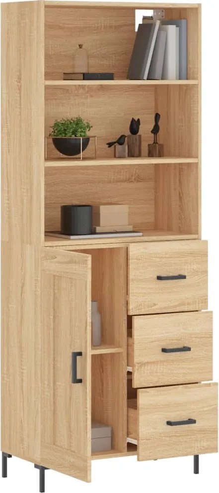 Skříň highboard dub sonoma 69,5 x 34 x 180 cm kompozitní dřevo 3190024