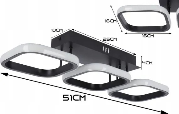 LED Stropní svítidlo LED/33W/230V černá