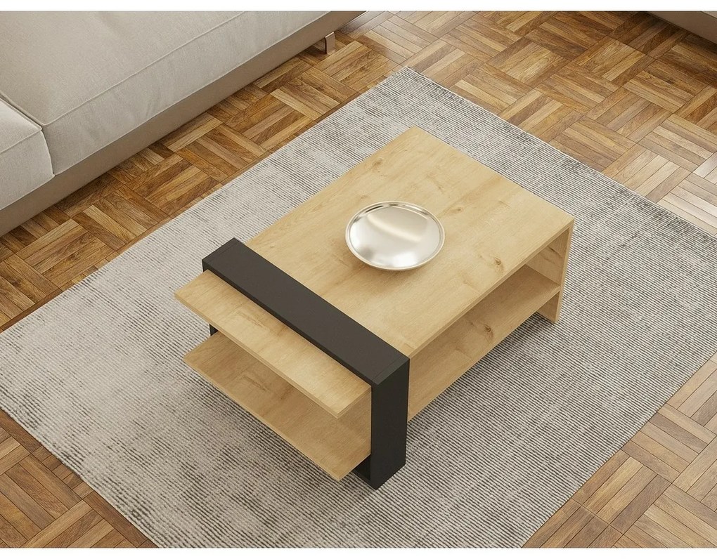 Konferenční stolek Yonca Anthracite and Sapphire Oak