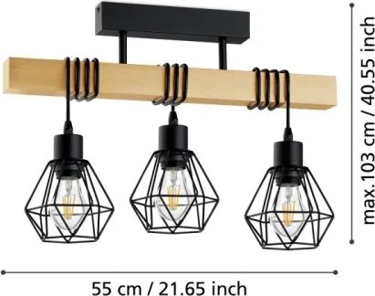 Přisazený lustr EGLO Townshend 3x60W E27 44074