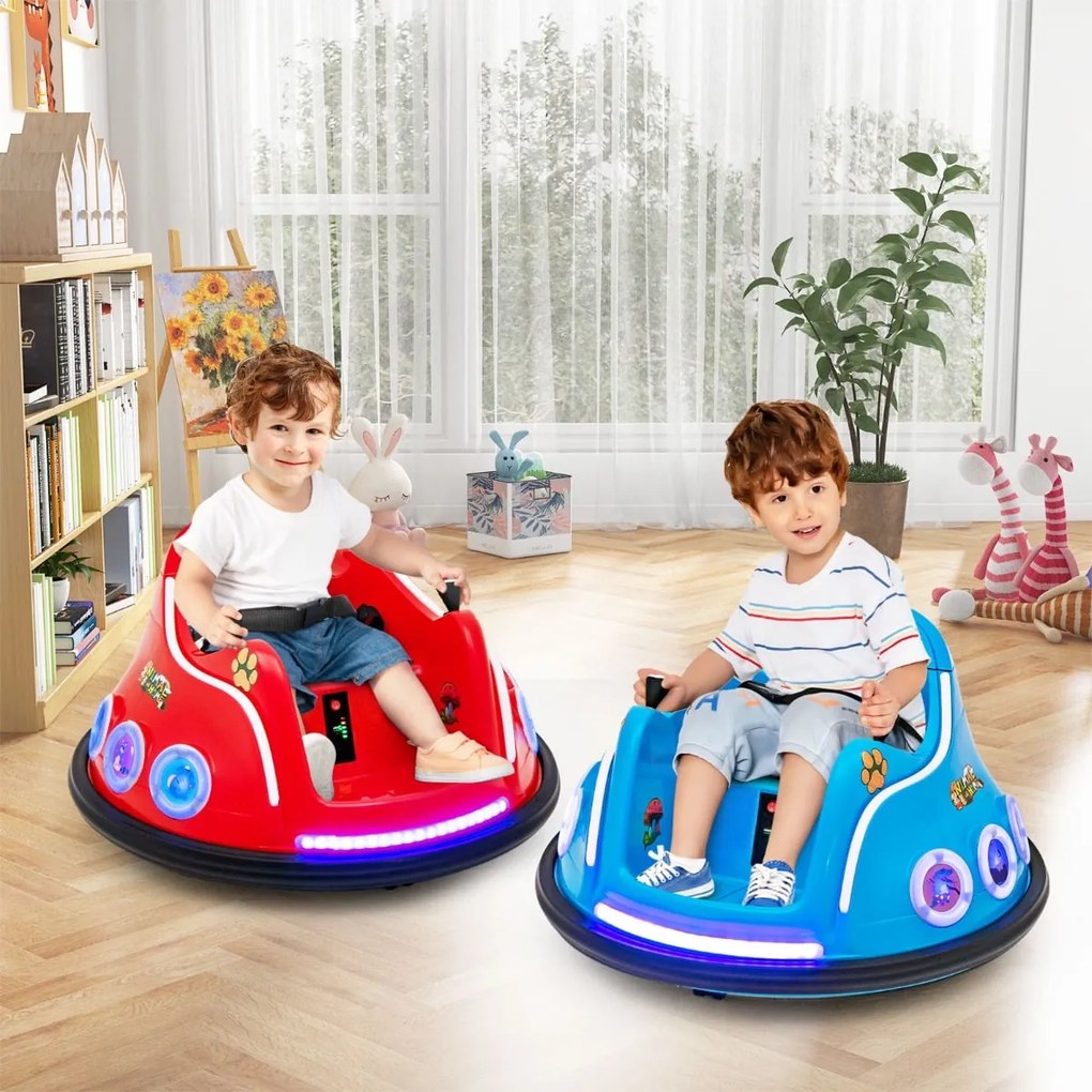 Costway 12 V dětské nárazníkové auto 360 otočení o stupeň s hudbou a světly