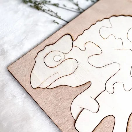 Dvoubarevná dřevěná montessori vkládačka pro děti - Chameleon TOPOL | SENTOP H014-A