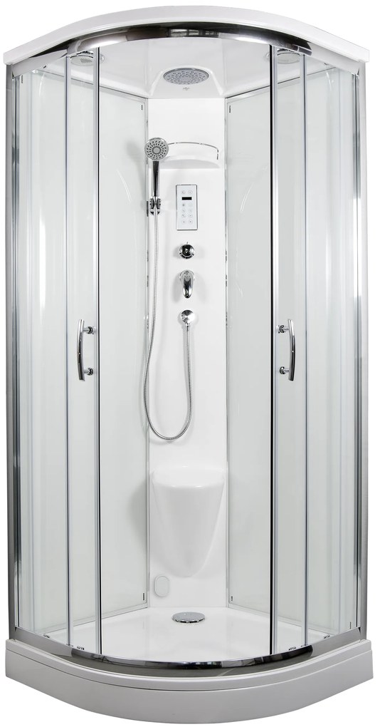 Arttec - ARTTEC - BRILIANT parní sprchový box se sedátkem Model 8 (se stříškou), 88x88x223 cm Výplň: chinchilla PAN01235