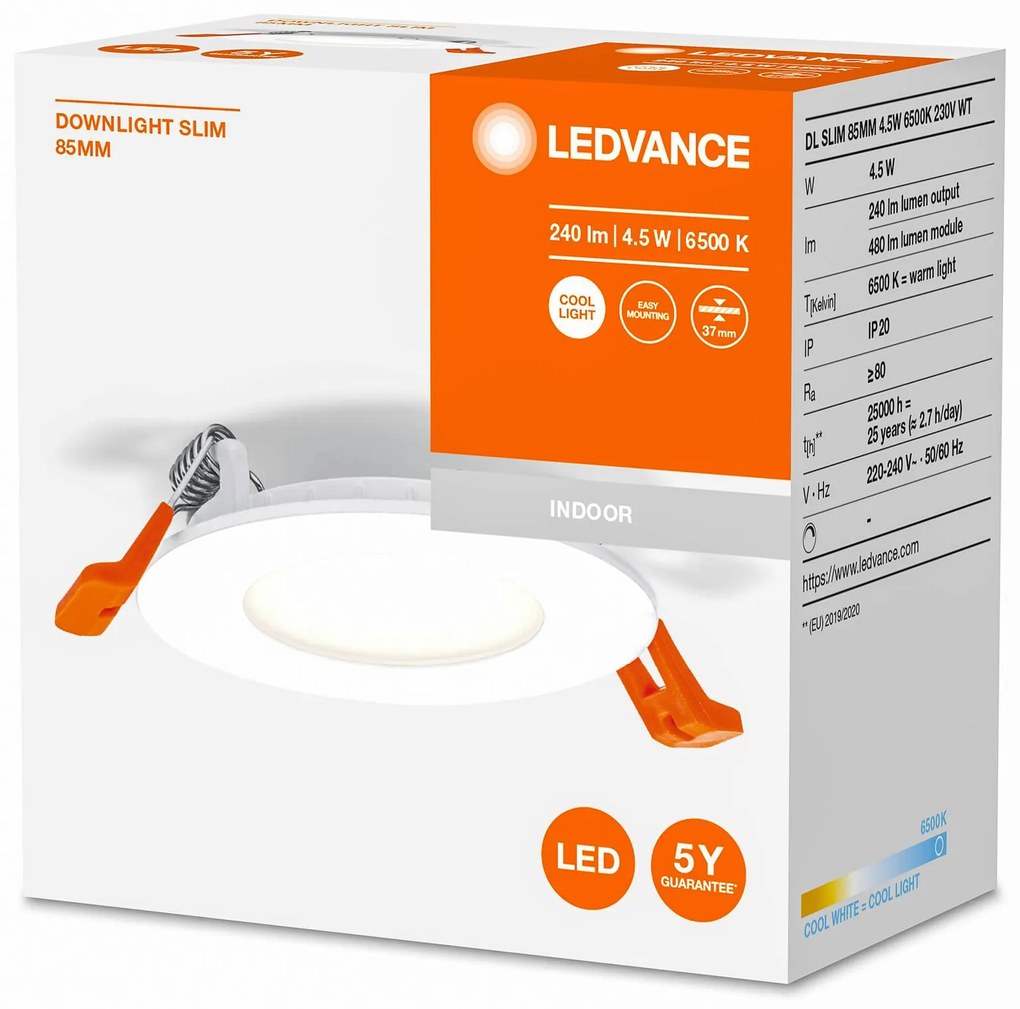 LEDVANCE Recess Slim LED vestavné svítidlo Ø8,5cm 6500K