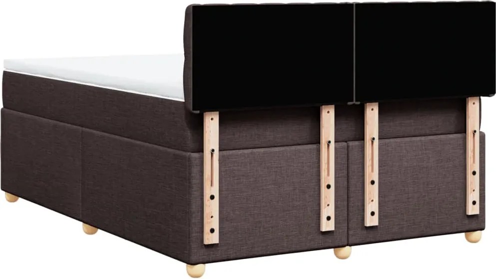 Box spring postel s matrací tmavě hnědá 140x190 cm textil 3286685