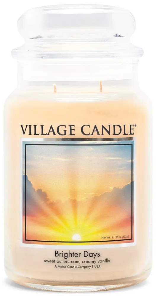 VILLAGE CANDLE Svíčka Village Candle - Brighter Days 602 g, žlutá barva, sklo