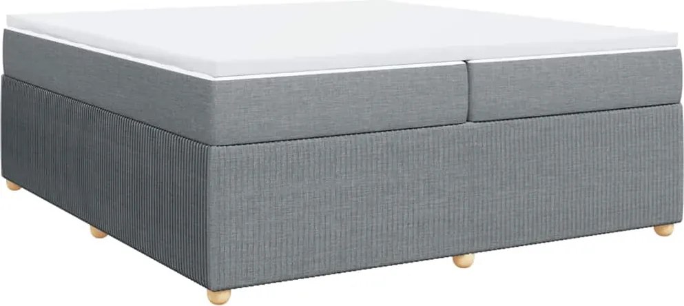 Box spring postel s matrací světle šedá 200 x 200 cm textil 3285595