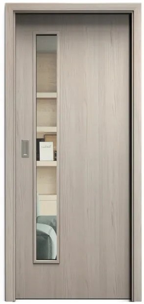 SAPELI ELEGANT KOMFORT M60 - CPL LAMINÁT - POSUVNÉ DVEŘE VČ. ZÁRUBNĚ - Borovice bílá Průchozí šířka (cm): 110, Průchozí výška (cm): 197, Typ skla: Satináto bílé