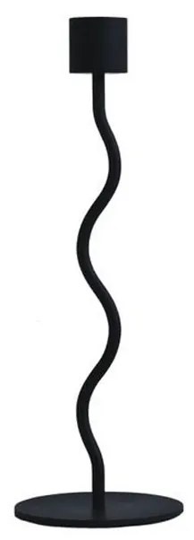 Cooee Design, Svícen Candleholder Curved, 23 cm | černá HI-029-07-BK