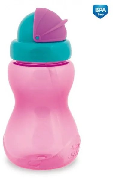 Canpol babies Sportovní láhev se slámkou 270 ml Růžová