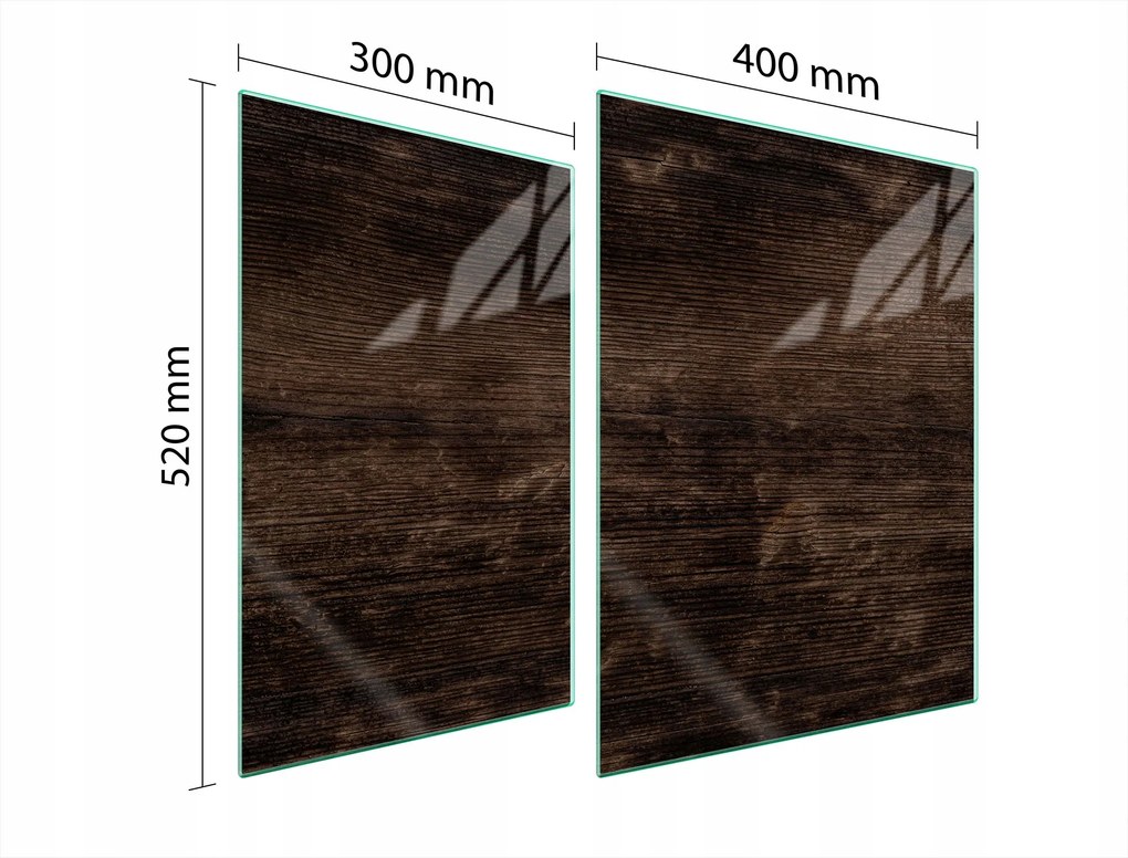 Ochranná Skleněná Deska Na Sporák 70x52 Dřevo Tvrzené Sklo