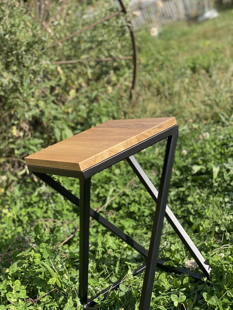 Wudboys [Z] odkládací stolek Barva kovu: Černá, Dřevo..: Dub, moderní skandinávský styl