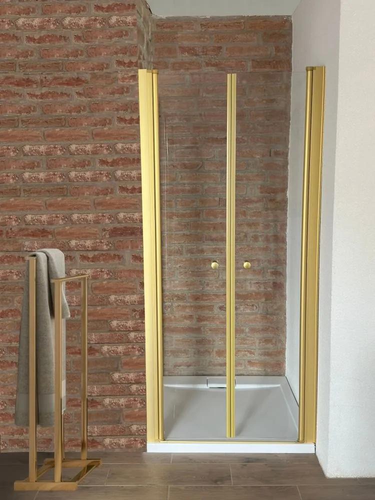 ROSS Komfort T2 100 gold - sprchové dvoukřídlé dveře 96-101x190 cm
