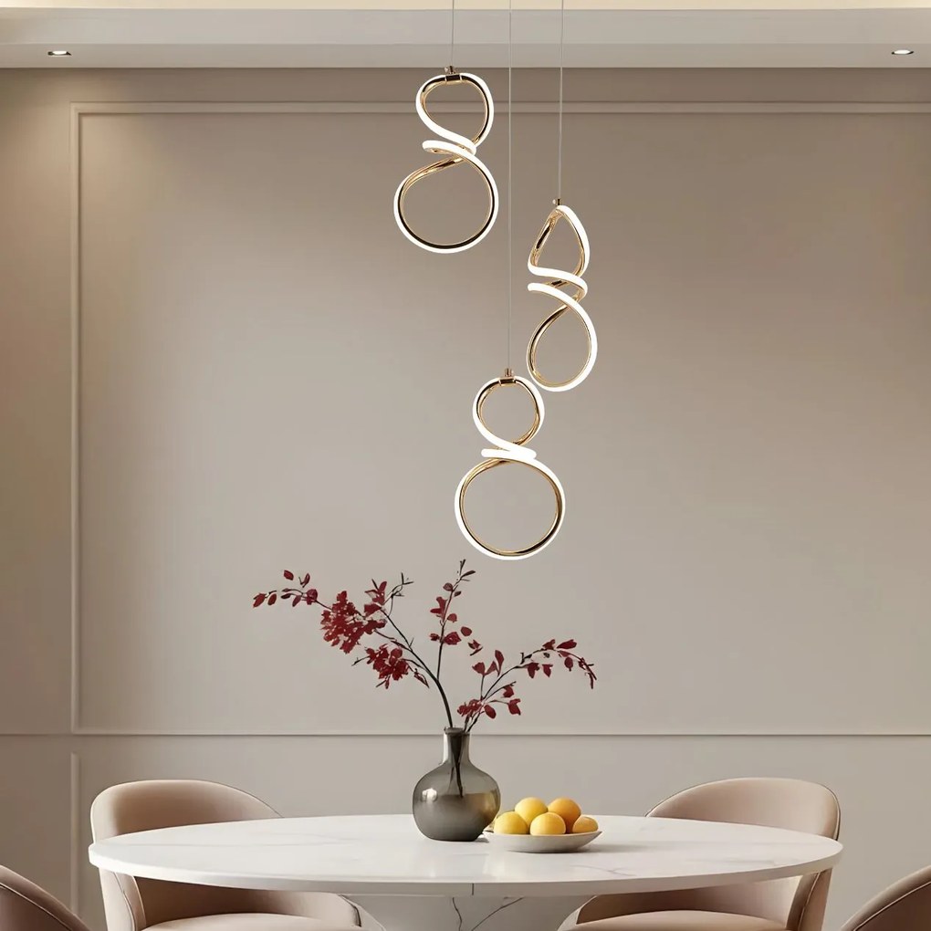 Toolight Závěsné LED svítidlo Luxury Glamour 5 G073-3CPR zlaté