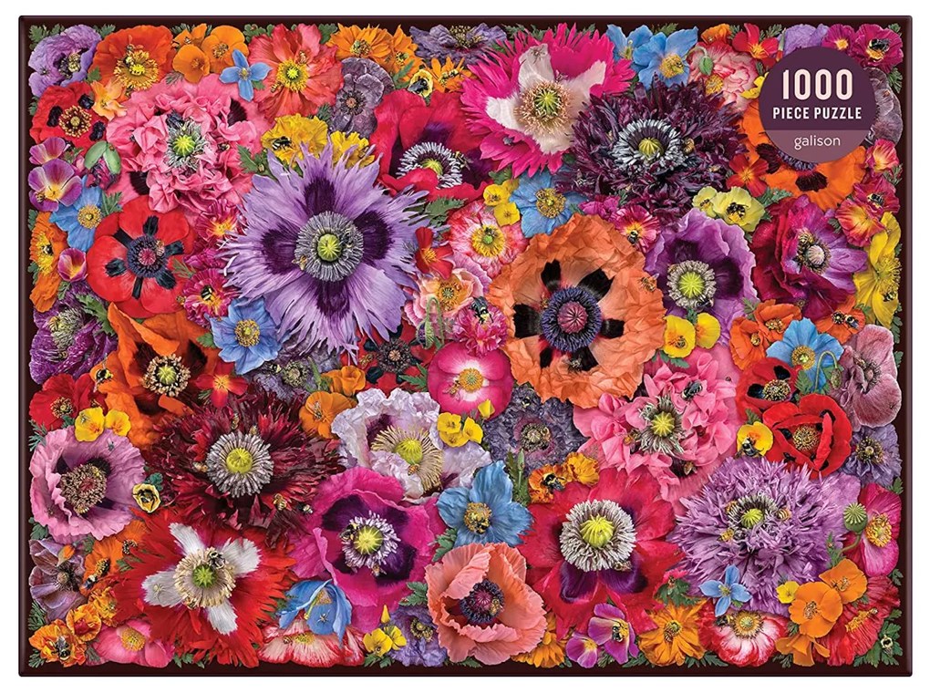 Galison Puzzle Včely mezi květy máku 1000 dílků