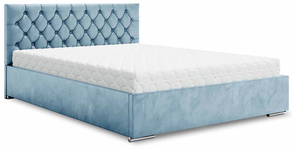 Manželská postel 160 cm Danita (modrá) (s roštem a úložným prostorem). 1046853