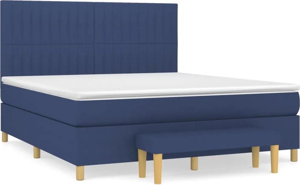 Box spring postel s matrací modrá 160x200 cm textil 3137331
