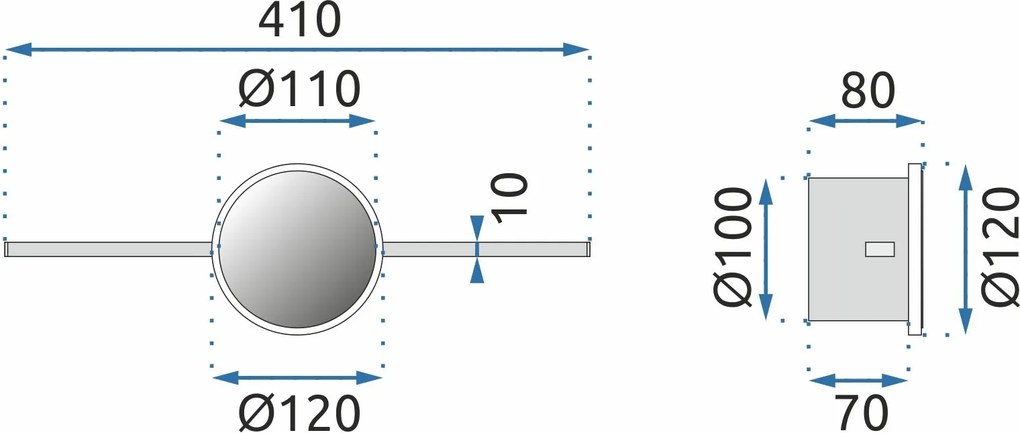 Toolight, LED koupelnové svítidlo nad zrcadlo 40cm APP848-1W, černá, OSW-07880