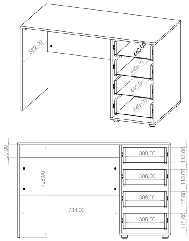 MAXIONE k | psací stůl MX-01 | 120 cm | kašmír