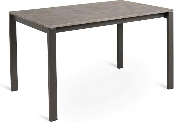 Tmavě šedý rozkládací jídelní stůl s šedou deskou Design Twist Jian