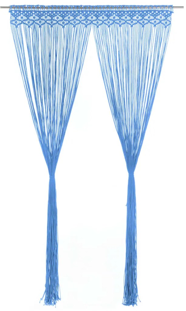 323987 vidaXL Macramé závěs modrý 140 x 240 cm bavlna