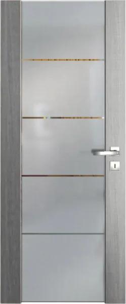 Interiérové dveře vasco doors VENTURA SATINATO kombinované sklo s pruhy Průchozí rozměr: 70 x 197 cm, Orientace dveří: Levé dveře, Dekor: Dub kartáčovaný