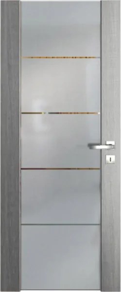 Interiérové dveře vasco doors VENTURA SATINATO kombinované sklo s pruhy Průchozí rozměr: 70 x 197 cm, Orientace dveří: Levé dveře, Dekor: Dub rustikální