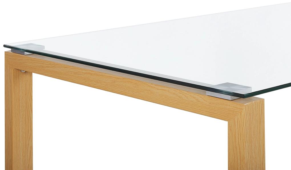 Jídelní stůl TOVO (světlé dřevo + sklo) (pro 4 osoby). 1026759