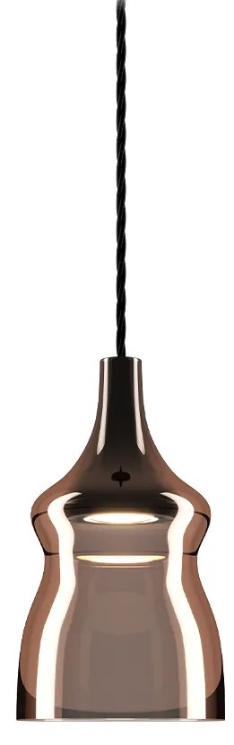 Lodes Nostalgia small glossy bronze, bronzové sklo/černý závěs, 11W LED 2700K, prům. 12,5cm