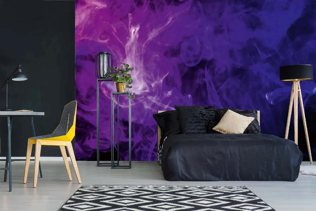 DIMEX | Samolepicí vliesová fototapeta na zeď Tmavě fialový kouř MA-5-2552 | 375 x 250 cm | modrá, fialová, černá