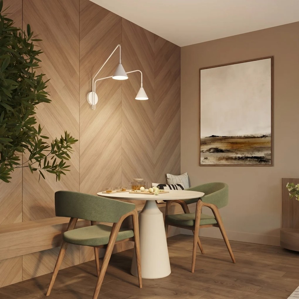 Sollux Lighting Nástěnné svítidlo NOX 2 bílé s vypínačem