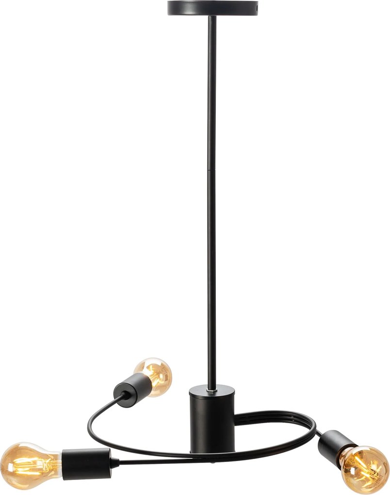 Toolight - Stropní lampa 3xE27 60W APP740-3CP, černá, OSW-01105