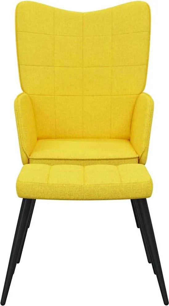 Relaxační židle se stoličkou hořčicová textil 327959