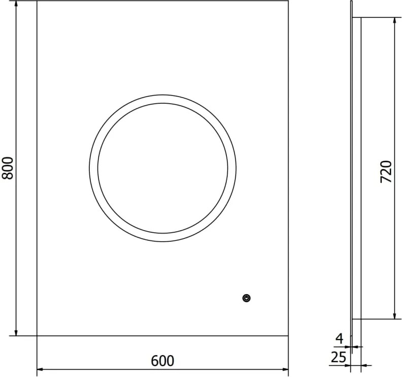 Mexen Koga zrcadlo do koupelny s podsvícením 60 x 80 cm, LED 6000K, antikondenzace - 9821-060-080-611-00
