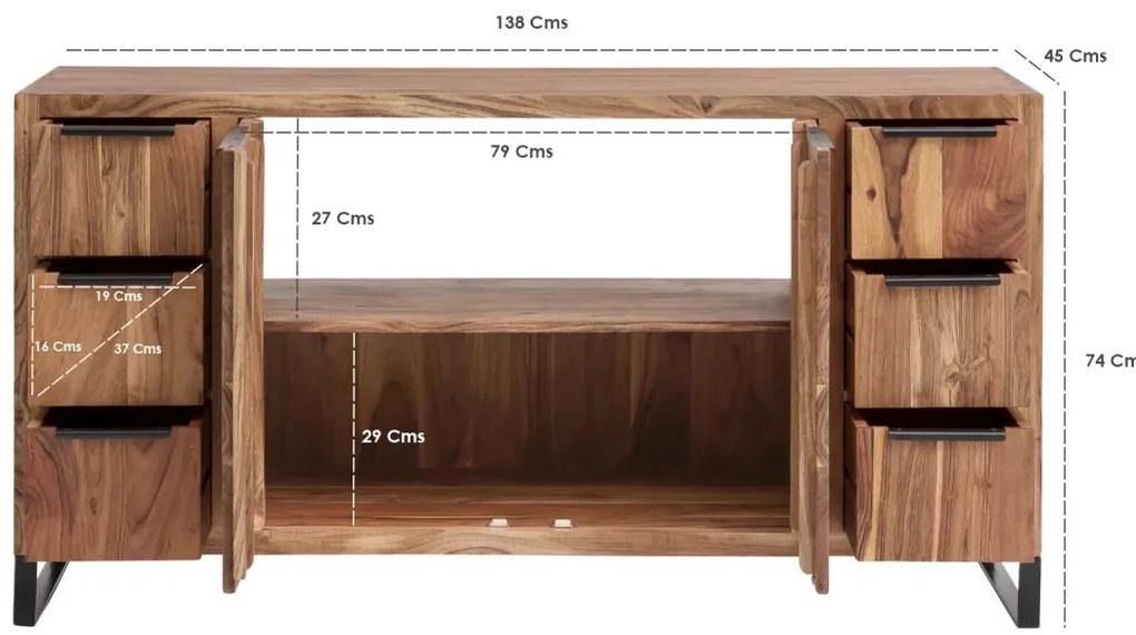 furniture-nabytek.cz - Masivní koupelnová sestava Sidora Light II z akáciového dřeva, lakovaná, hnědá